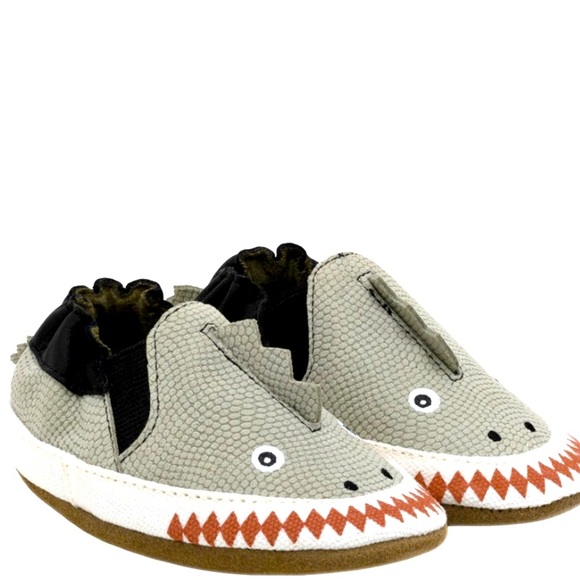 Robeez | Shoes | Robeez Soft Soles Grey Dino Dan 218 Months | Poshmark